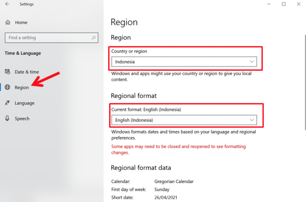 Cara Mengganti Region dan Regional Format di Windows || Oleh Beni ...