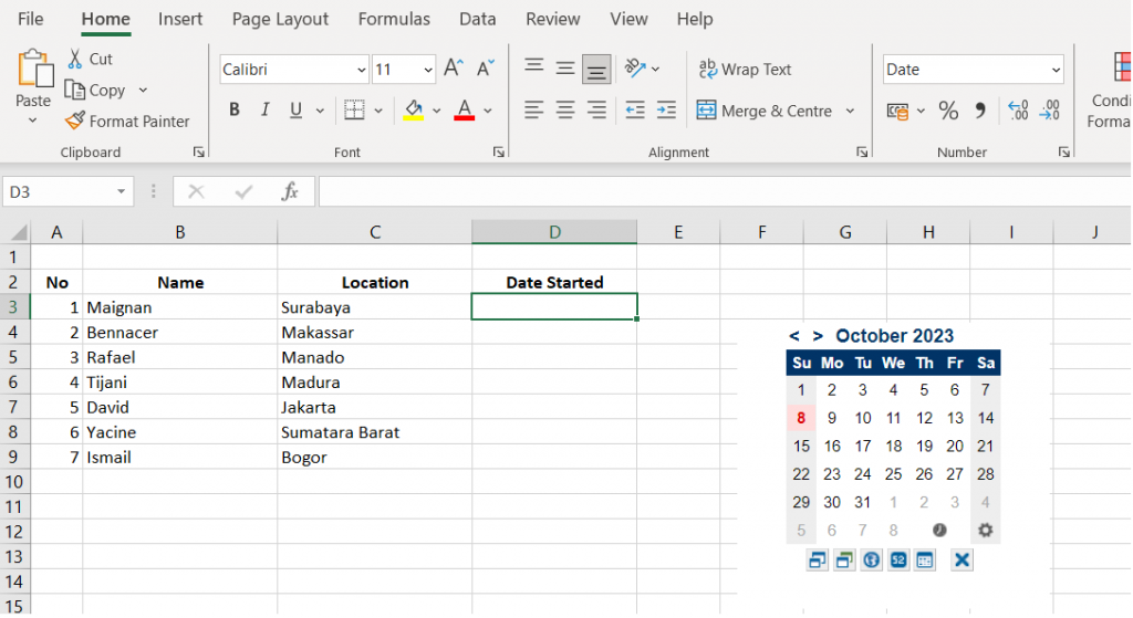 Menggunakan Add-ins Kalender untuk Input Tanggal di Excel || Oleh ...
