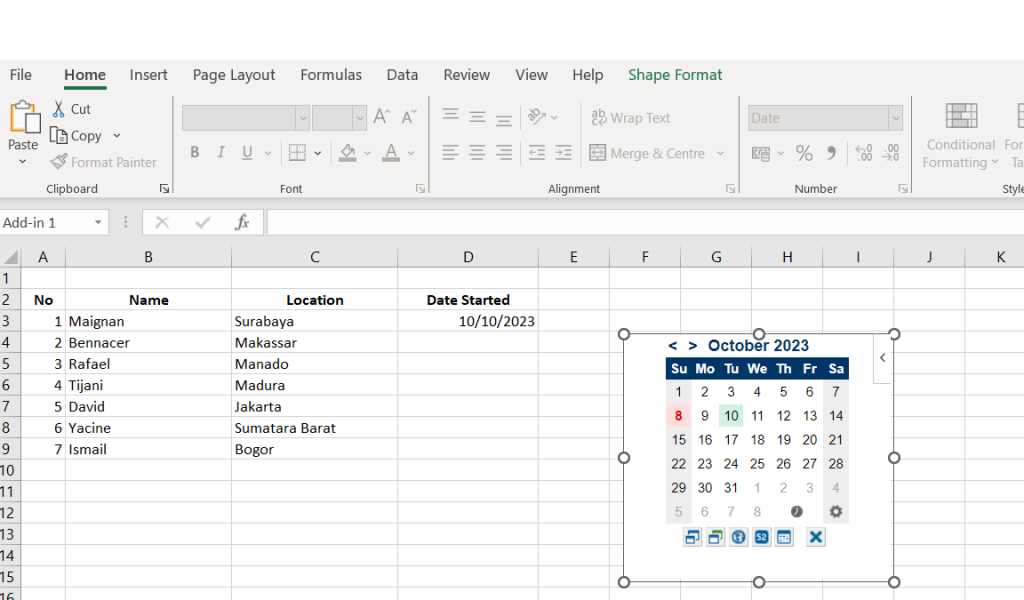 Menggunakan Add-ins Kalender untuk Input Tanggal di Excel || Oleh ...